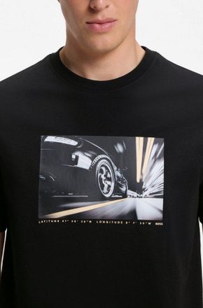 HUGO BOSS T-Shirt Te Motors Regular Fit Fotodruck, reine Baumwolle, Regular Fit