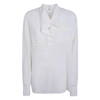 Toteme Bluse mit &uuml;berlappendem Kragen - - Blouses & Shirts - Damen - Wei&szlig; - L