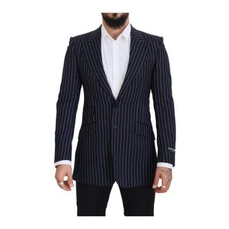 Dolce & Gabbana Marineblauer Slim Fit Wollblazer - - Jackets - Herren - Blau - M