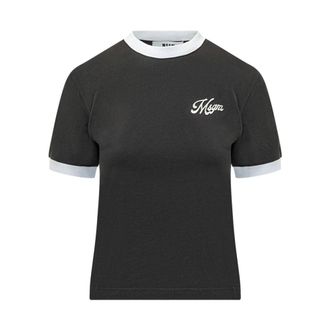 Msgm Msgm, Femme, Tops, Noir, Taille: 42 FR Ringer T-Shirt