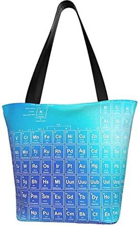 AOOEDM Chemistry Element Bleu Sac d&eacute;picerie r&eacute;utilisable Sac &agrave; provisions Sac &agrave; bandouli&egrave;re d&eacute;contract&eacute; Sac &agrave; main pour homme Femme Sac de march&eacute; ECO Sac de 