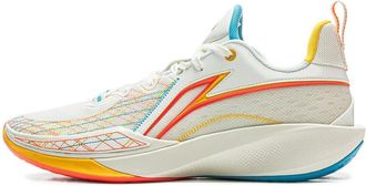 Li-Ning Herren Basketballschuh Verschleißfest Stabile Mode Sportschuhe Shining 2 Weiß/Orange EU 43