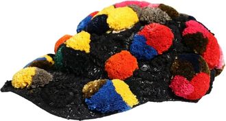 Dolce & Gabbana Femme, Accessoires, Multicolore, Taille: ONE Size Chapeau Orn&eacute; de Sequins et Pompons