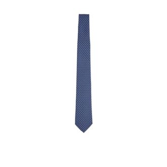 Ferragamo Tetris Print Seidenkrawatte - - Accessories - Herren - Blau - ONE SIZE
