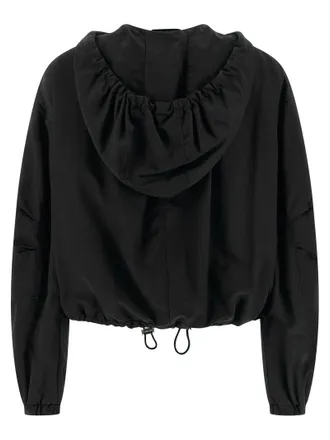 The Attico Nylon Hooded Bomber Jacket - Black