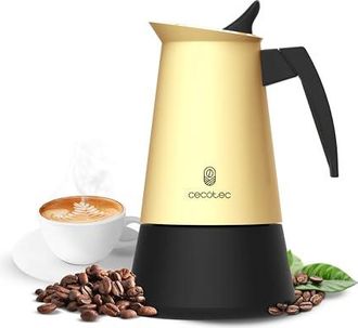 Cecotec Piccolina 400 Beige Italienische Kaffeemaschine, 200 ml, 4 Kaffeetassen, Edelstahl, geeignet f&uuml;r alle Oberfl&auml;chen, Premiumfilter, Sicherheitsventil, h