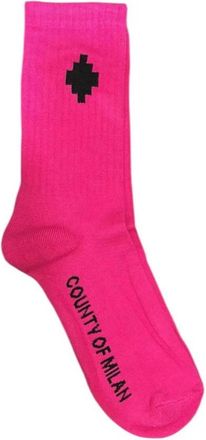 Marcelo Burlon Logo Cross High Socks - - Underwear - unisex - Rosa - ONE SIZE
