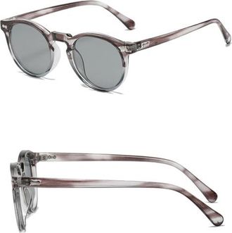 Generic Lunettes de soleil rondes à rivets polarisés pour hommes et femmes, petit cadre, lunettes de soleil océan pour hommes, lunettes colorées vintage, 17, 