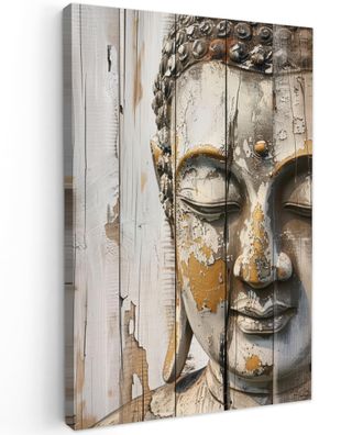 MuchoWow © Wandbilder Groß 80x120 cm XXL Wohnzimmer Wanddeko Schlafzimmer Zimmerdeko Wandgemälde Zimmer Deko auf Wand Dekoration Wall Art Industriell - Buddha 