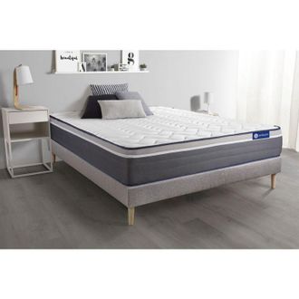 Actisom Actilatex plus matratze 150x195cm + Bettgestell mit lattenrost - Dicke : 26cm - Latex und Memory-schaum - H5