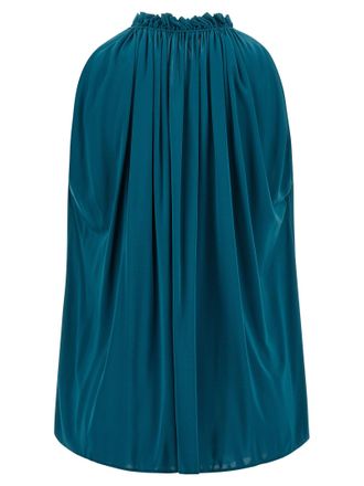 Balmain Pleated Jersey Blouse - Teal