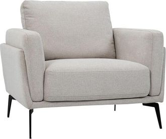 Miliboo Miliboo - Design-Sessel im beigen Samtdesign mit schwarzem Metallfuß mosco