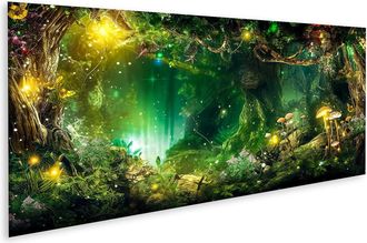 Islandburner Bild auf Leinwand Märchenwald Bilder Wandbilder Poster JCQQ-Pano