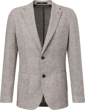 Windsor Ungef&uuml;ttertes Sakko aus einem Leinen-Wolle-Mix mit Kleinmuster, Shaped Fit in