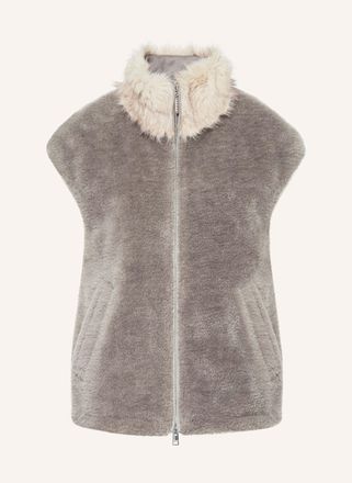 Marc Cain Kunstfell-Weste grau