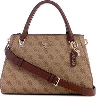 Guess Noelle Girlfriend Satchel Latte Logo/Brown