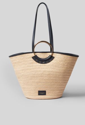 Claudie Pierlot Geflochtener Raffiakorb mit Griffen