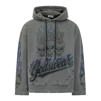 GCDS Gcds, Homme, Sweatshirts et sweats &agrave; capuche, Gris, Taille: XS Riders Sweat &agrave; capuche