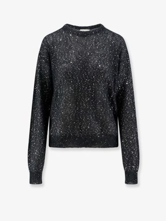 Nude Mohair blend sweater with sequins - NUDE - gender_Woman