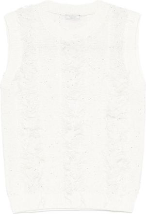 PESERICO Pull Col Rond - Blanc