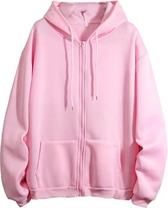 Generic Uwdiohq Sweat zippé Femme Sweat Femme Zippé À Capuche Sweatshirt Blanc Gilet Fourrure Ladies Hoodies Sweatshirts Oversize Pull Col Camionneur Plaid Hi