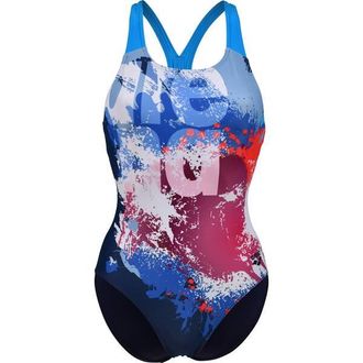 Arena Damen Schwimmanzug WOMENS WAVES BREAKING SWIMSUIT V BACK