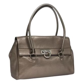 Ferragamo Pre-owned Cuir sacs-main - Femme - Pre-owned - Brun - Taille: ONE Size