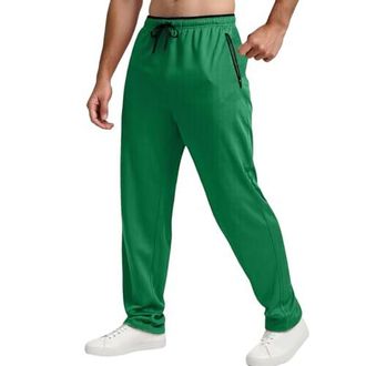 Generic Pantalon de jogging pour homme - En maille l&eacute;g&egrave;re - Avec poches zipp&eacute;es - Respirant - Pour lentra&icirc;nement et la course &agrave; pied, vert, XXL