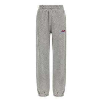 Off-white Melange Gauze Cotton Joggers - - Trousers - Damen - Grau - L