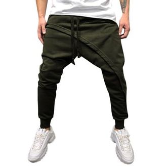 Generic Pantalon de jogging pour homme, pantalon de jogging &agrave; lentrejambe bas pantalon slim fit pantalon sarouel hip-hop cordon de serrage taille &eacute;lastique pa