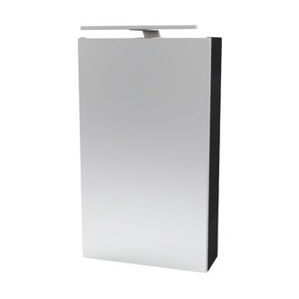 Fackelmann Luna Spiegelschrank mit LED-Beleuchtung - Alibertschrank f&uuml;r Bad und G&auml;ste-WC (40 x 68 x 15,3 cm) - SBC Badschrank mit Spiegel in Schwarz/Anthrazit - 
