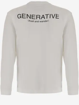 And Wander Cotton-Blend Graphic Sweater - White