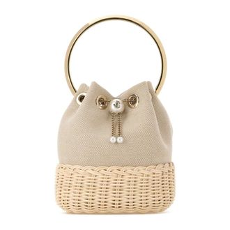Jimmy Choo London Femme, Sacs, Beige, Taille: ONE Size Bon Bon Bucket Bag