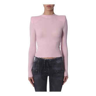 Unravel Boiled Spalline Mock Neck - - Knitwear - Damen - Rosa - XS