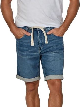 Riverso RIVPaul Short en jean stretch pour homme - Avec cordon de serrage - Coupe droite - Bermuda d&eacute;t&eacute; - Denim - Couleur unie - Noir - Bleu - Gris - 30, 31, 