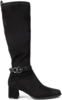 POPA Bottes hautes en su&eacute;dine noire Flare, Noir, 36 EU