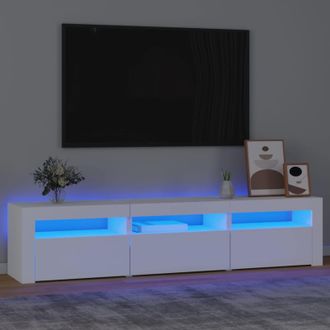 Festnight IKAYAA TV Schrank mit led TV Schrank 200cm lang TV lowboard TV Board Holz Fernseher Tisch modern TV Tisch TV Board Fernsehschrank für das Wohnzimmer -
