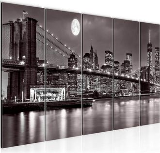Runa Art Bild New York City Wandbilder auf Vlies Leinwand 5 Teilig Wanddekoration Wohnzimmer B&uuml;ro 606756c