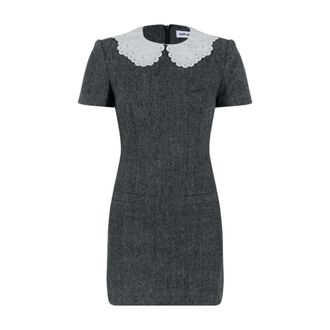 Self Portrait Wollstrick-Minikleid - - Dresses - Damen - Grau - M