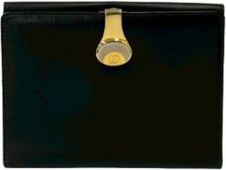 Gucci Portefeuille Bifold en Cuir Pre-owned - Femme - Pre-owned - Noir - Taille: ONE Size