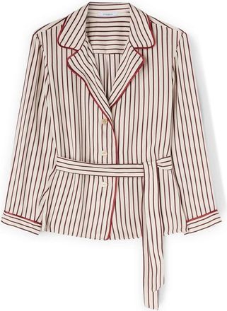 Motivi Femme, Blouses et Chemises, Beige, Taille: 44 FR Chemise Ray&eacute;e en Twill de Viscose