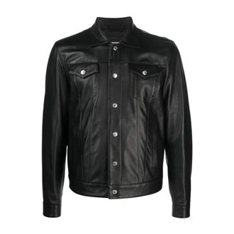 Dsquared2 Leather Vestes - Homme - Vestes - Noir - Taille: XL