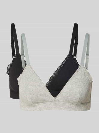 Calvin Klein Underwear Bralette aus Baumwoll-Mix im 2er-Pack Modell MC Lace Triangle