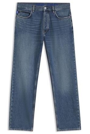 HUGO BOSS Hommes Jonah Jean Regular en Denim de Coton Bleu Stone-Washed