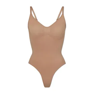 SKIMS Skims, Femme, Sous-v&ecirc;tements, Beige, Taille: 38 FR Bodysuit Thong Sculptant Sans Couture