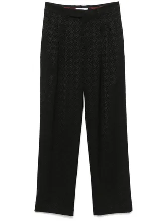 Marine Serre pantalon &agrave; motif Moon Diamond en jacquard - Noir