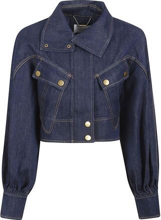 Zimmermann Femme, Vestes, Bleu, Taille: 38 FR Veste Courte en Jean