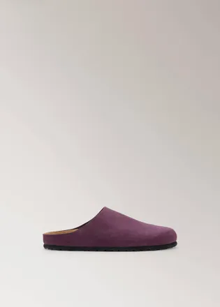 Mango Sabots cuir minimalistes lilas - Femme - 37 - MANGO
