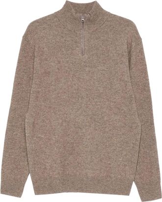 Aspesi pull en maille à fermeture zippée - Gris