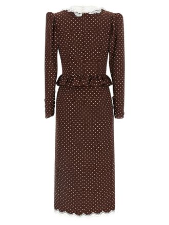 Alessandra Rich Womens Brown Silk Midi Dress